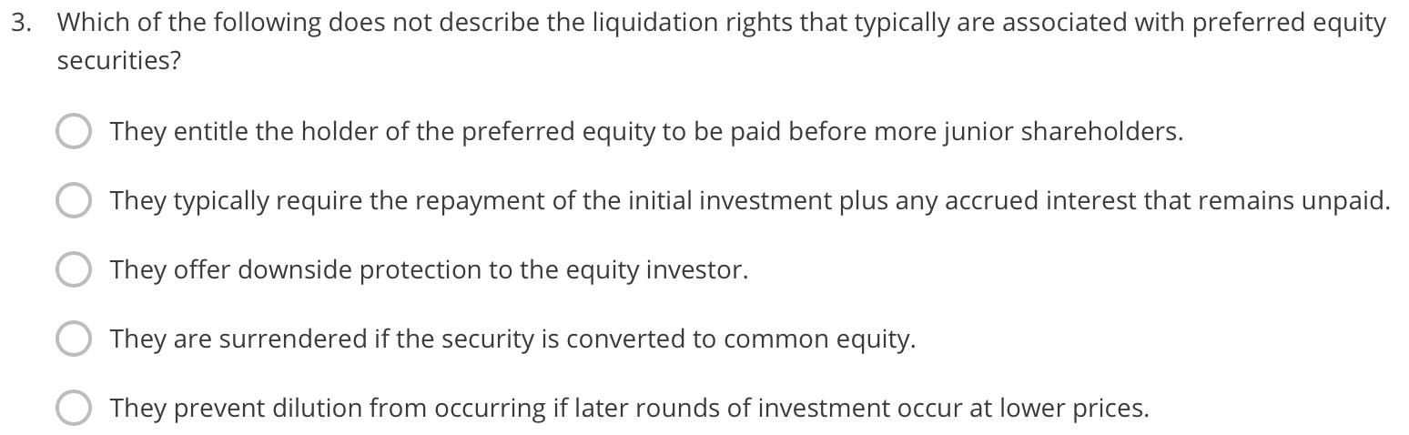 Solved Option C: "They offer downside protection to the | Chegg.com