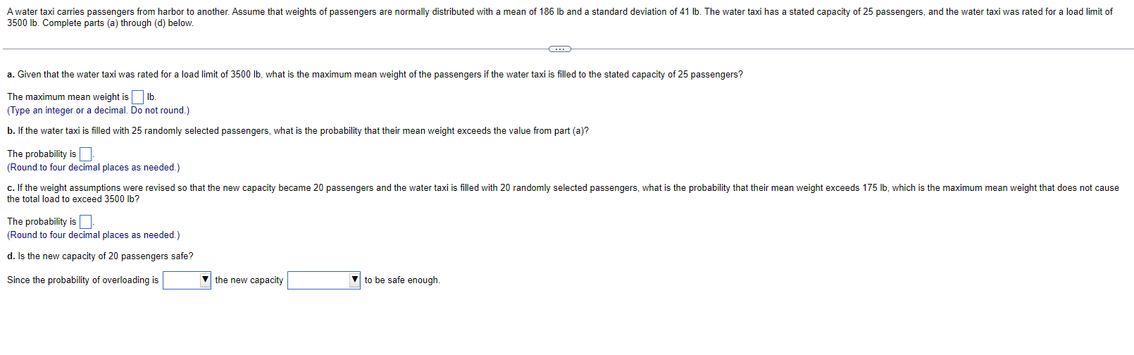 Solved a. Given that the water taxi was rated for a load | Chegg.com