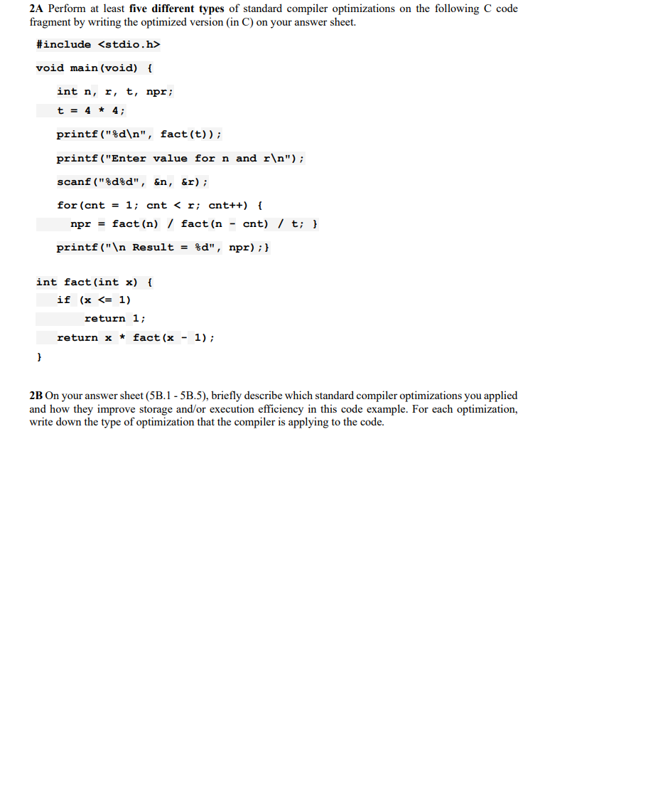 Solved 2A Perform at least five different types of standard | Chegg.com