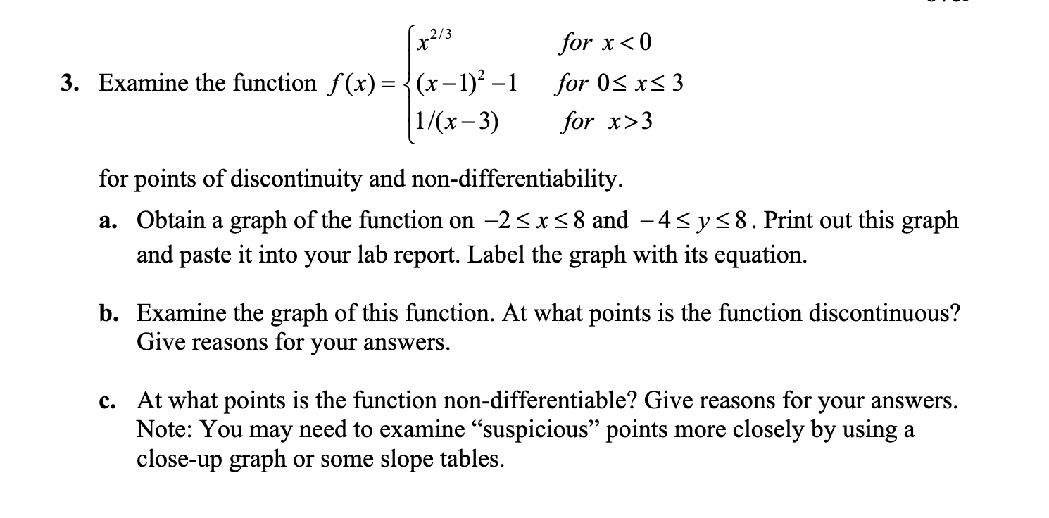 Solved for points of discontinuity and | Chegg.com