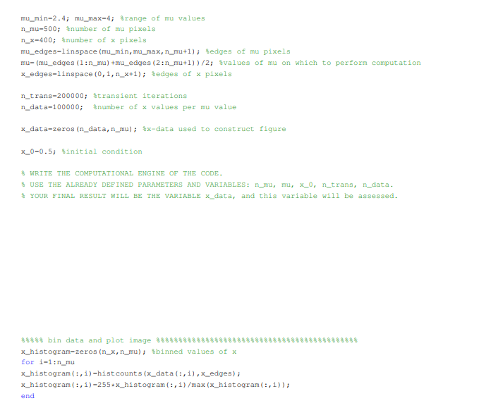Solved 1. Compute the bifurcation diagram for the logistic | Chegg.com