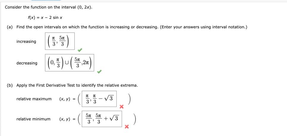 Solved Consider The Function On The Interval 02π 8336