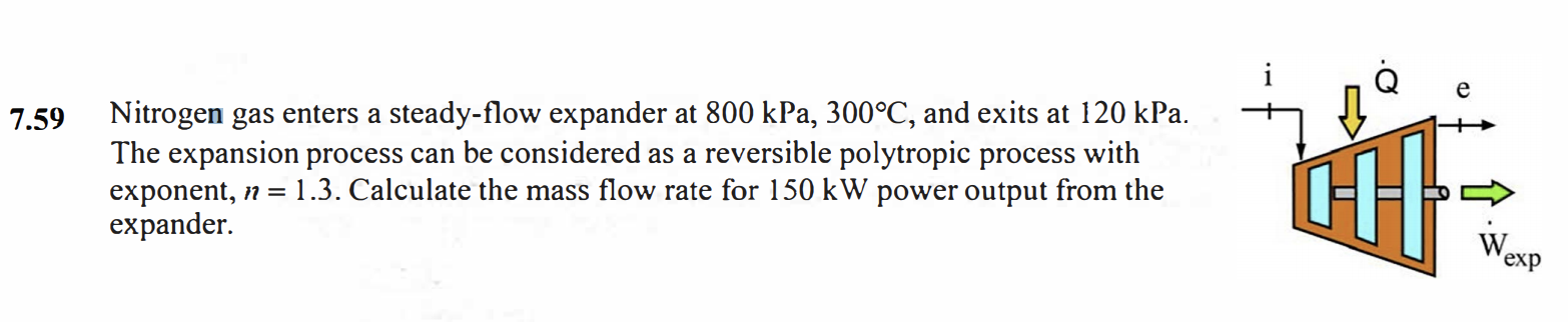 Solved e 7.59 Nitrogen gas enters a steady-flow expander at | Chegg.com