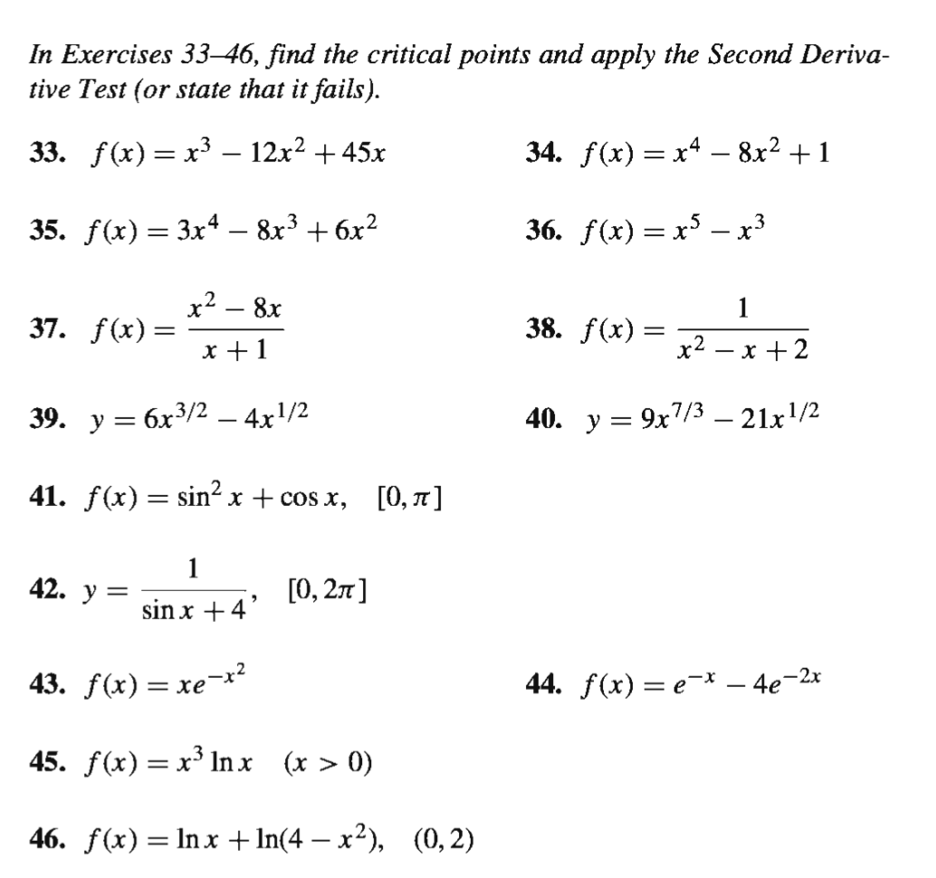 Solved In Exercises 33-46, find the critical points and | Chegg.com