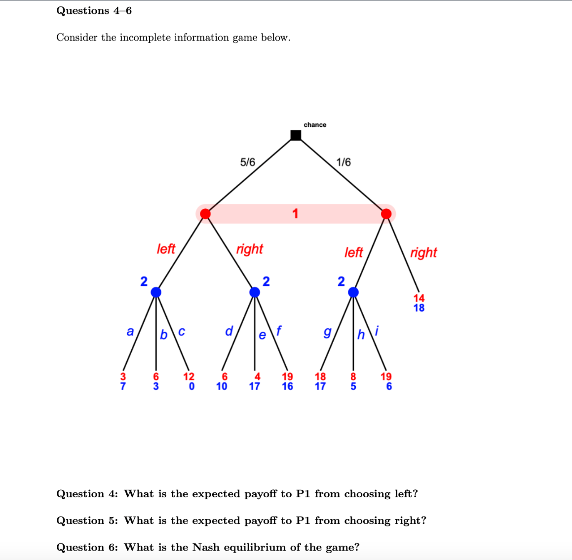 Consider the incomplete information game below. | Chegg.com