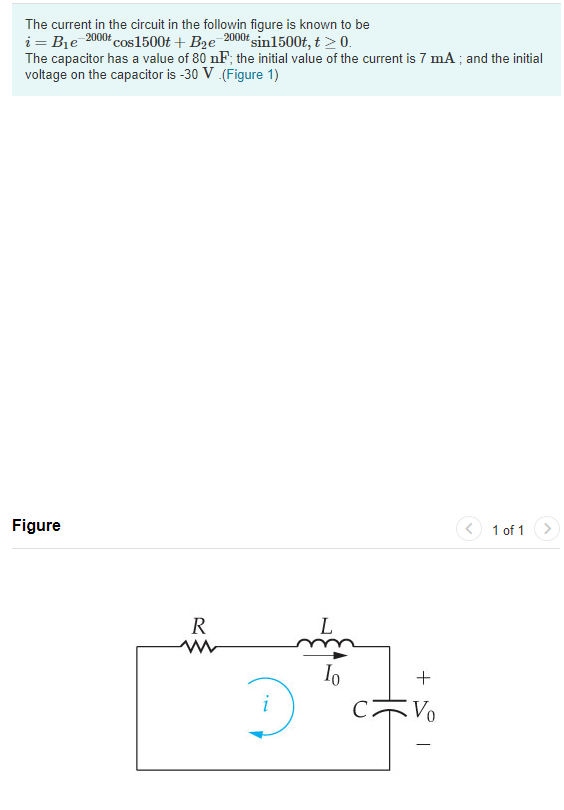 Solved The current in the circuit in the followin figure is | Chegg.com