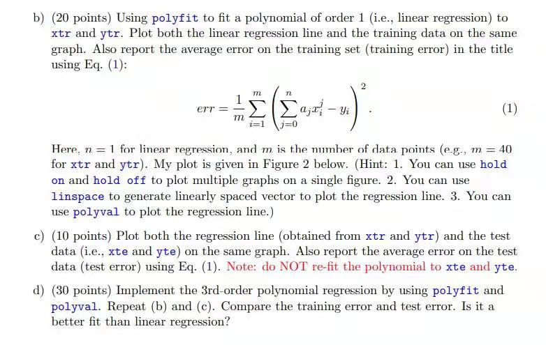 Solved For this exercise, you will implement linear and | Chegg.com