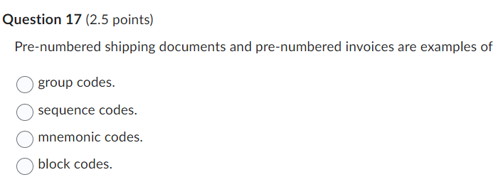 Solved Pre-numbered shipping documents and pre-numbered | Chegg.com
