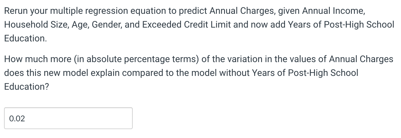 Rerun your multiple regression equation to | Chegg.com