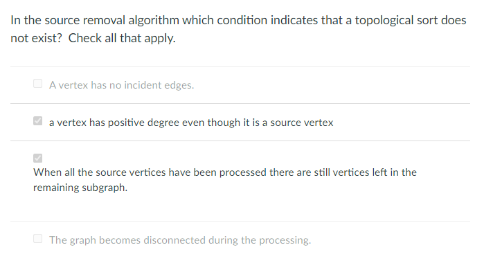 Solved In The Source Removal Algorithm Which Condition 