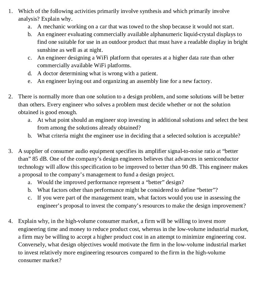 Solved Which of the following activities primarily involve | Chegg.com