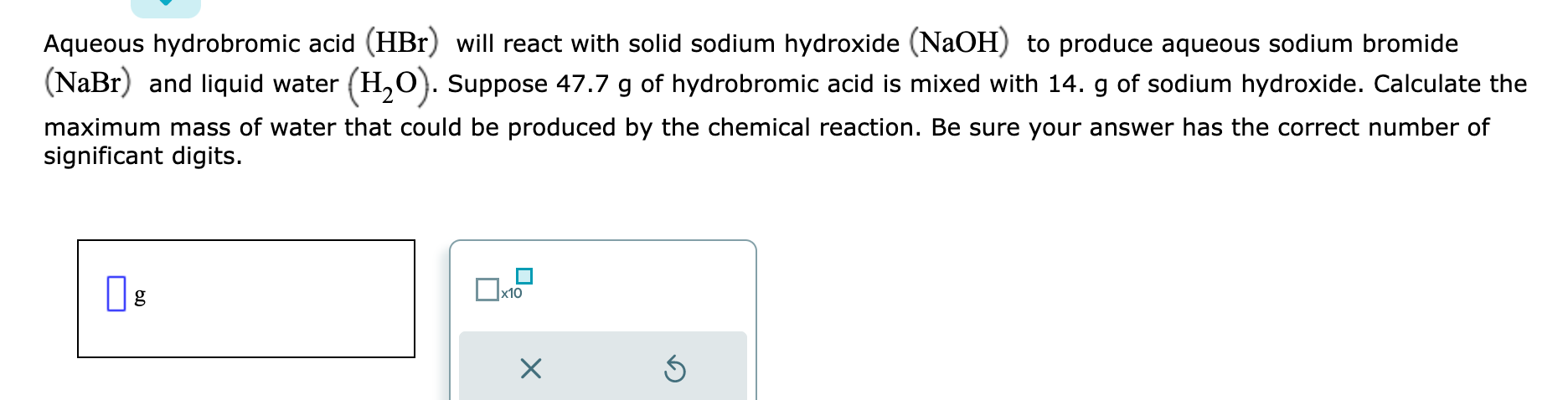 Solved Aqueous hydrobromic acid (HBr) will react with solid | Chegg.com