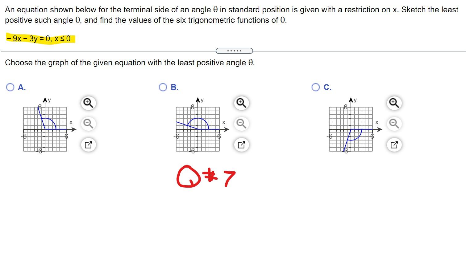Solved An equation shown below for the terminal side of an | Chegg.com