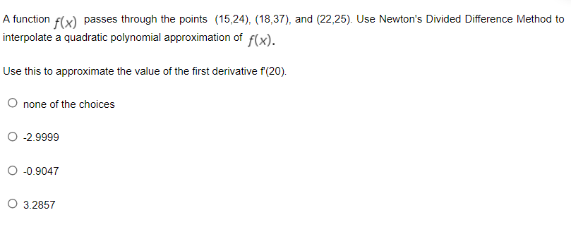 Solved A function f(x) passes through the points (15,24), | Chegg.com