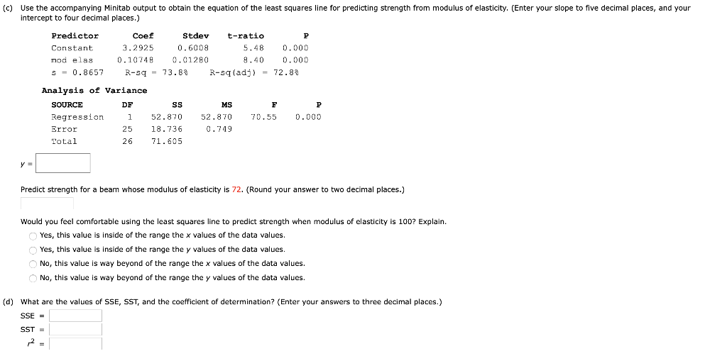 Solved Values of modulus of elasticity (MOE, the ratio of | Chegg.com