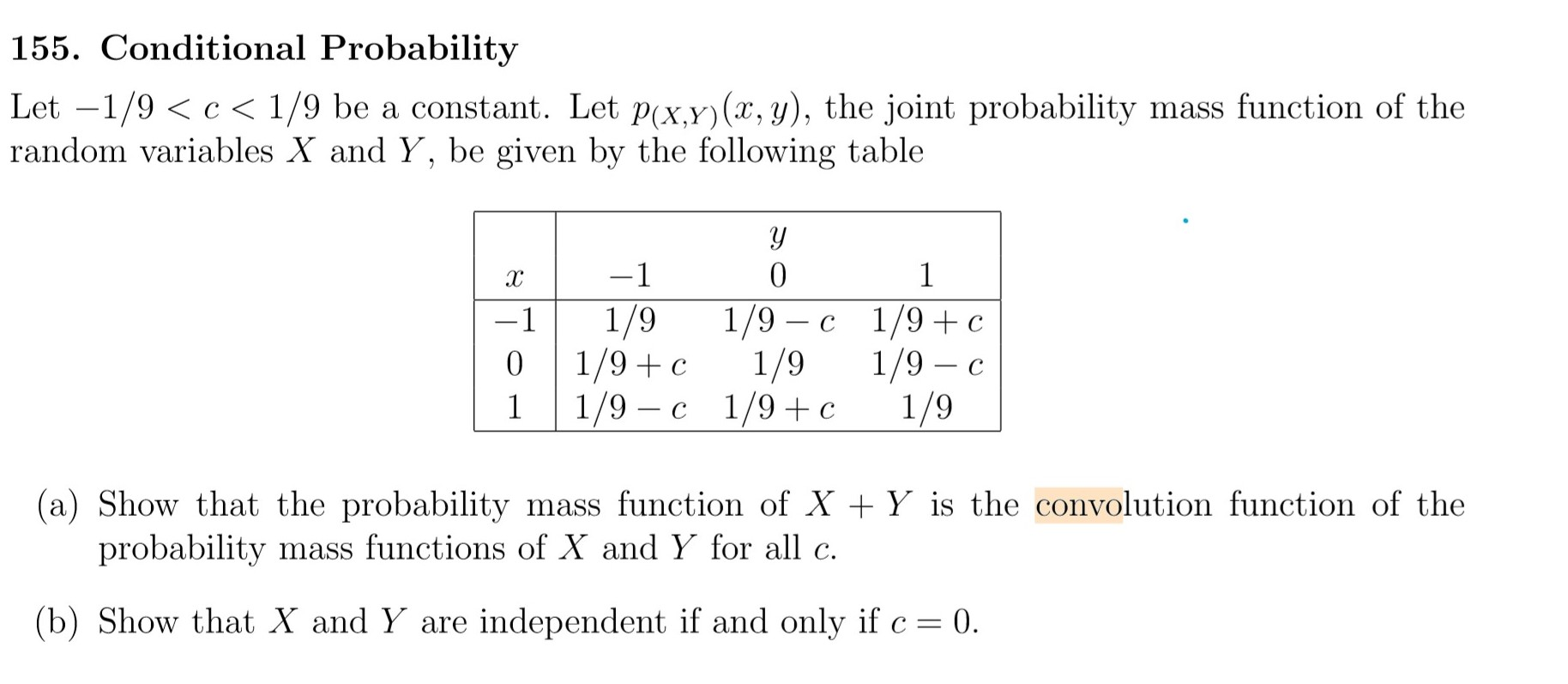 Solved 155. Conditional Probability Let -1/9
