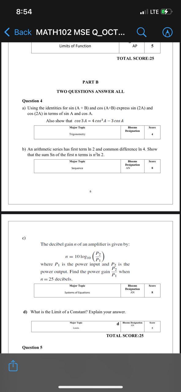 Solved Question 4 a) Using the identities for sin(A+B) and | Chegg.com