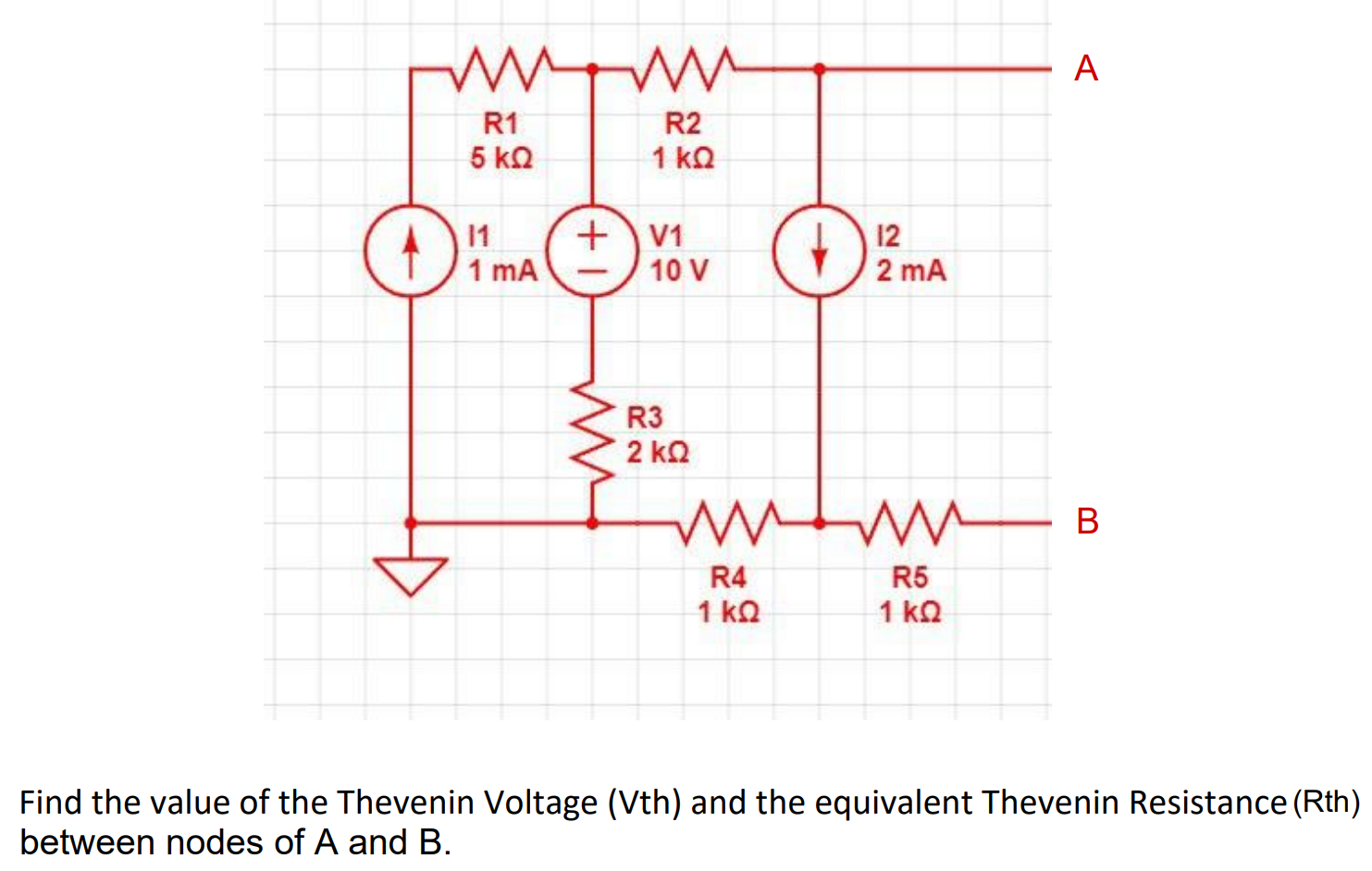 Solved The answer for Vth is 4V and Rth is 5k Ohms | Chegg.com