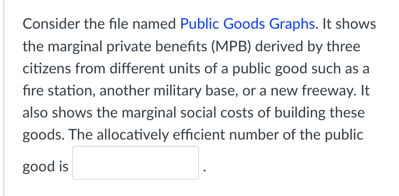 Solved Consider the file named Public Goods Graphs. It shows | Chegg.com