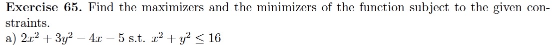 Solved Exercise 65. Find the maximizers and the minimizers | Chegg.com