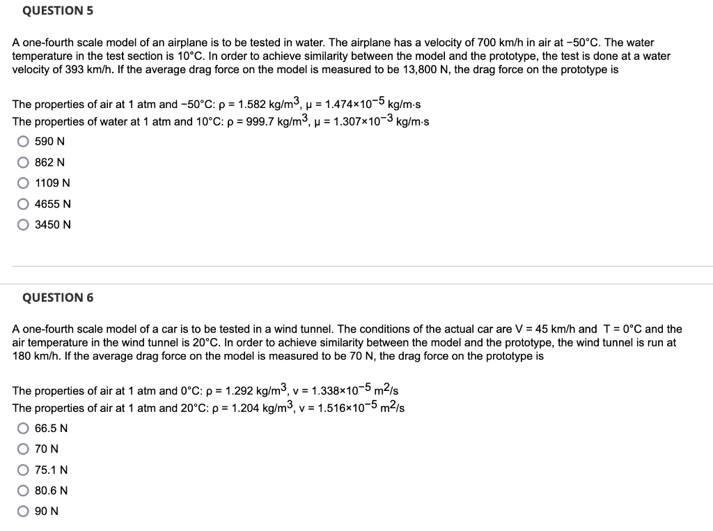 Solved A one-fourth scale model of an airplane is to be | Chegg.com