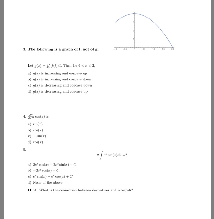 Solved Multiple Choice and Graph Identification Questions | Chegg.com