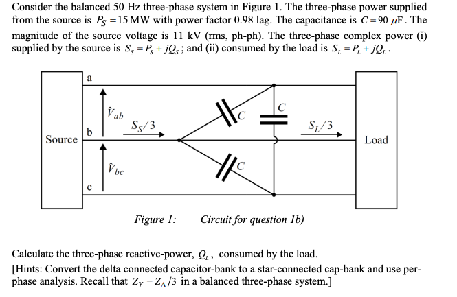 Solved Consider the balanced 50 Hz three-phase system in | Chegg.com