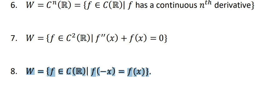 Solved Let 𝐶(ℝ) be the vector space of continuous functions | Chegg.com