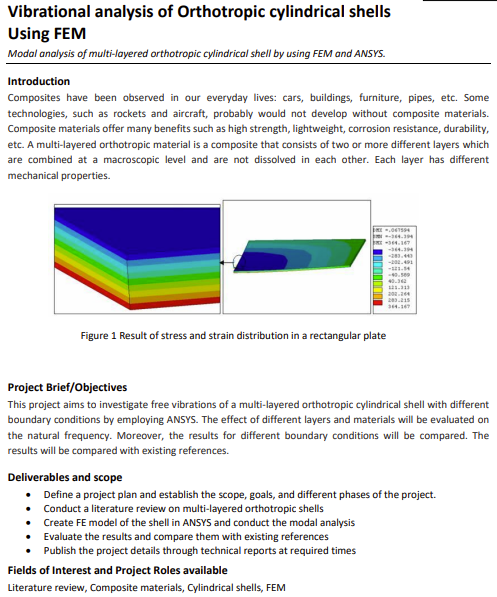 Vibrational analysis of Orthotropic cylindrical | Chegg.com