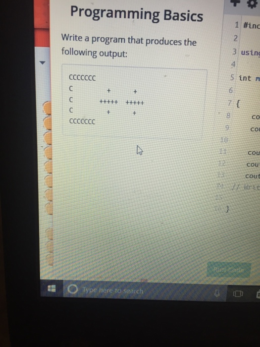 Solved Write a program that produces the following output: | Chegg.com