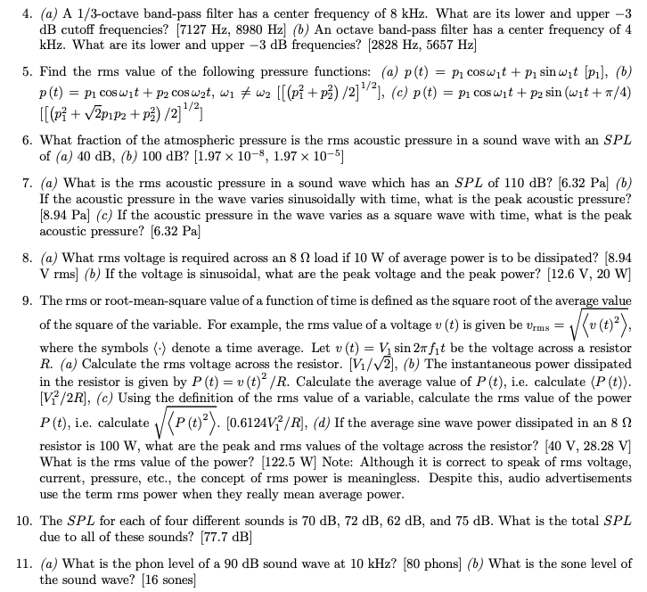 Solved 1. (a) What is the number of 1/3 octaves (whole | Chegg.com