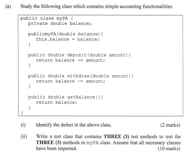 Solved Study the following class which contains simple | Chegg.com