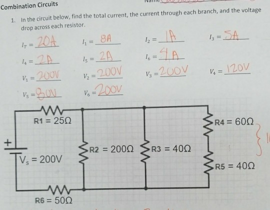 Solved Combination Circuits 1. In the circuit below, find | Chegg.com