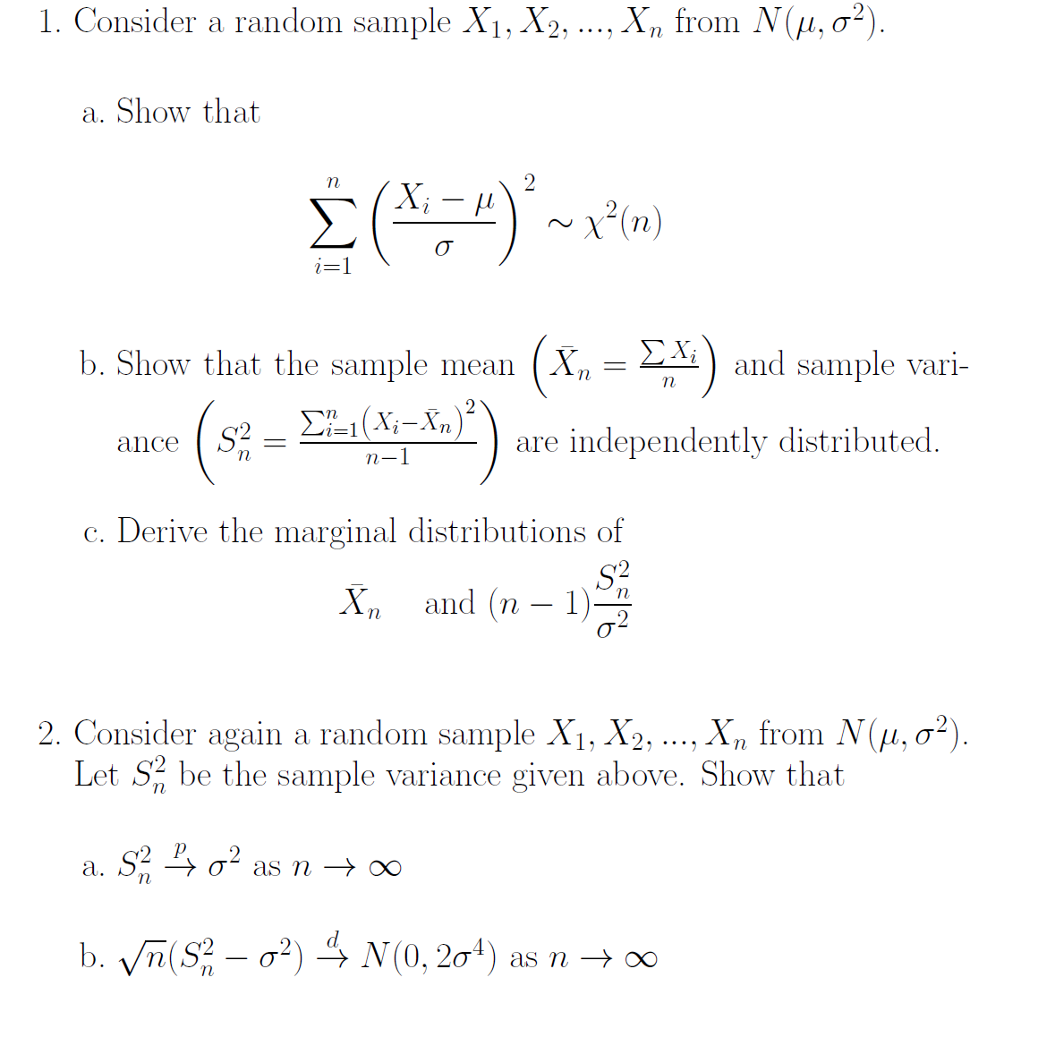 Solved 3. Consider a random sample X1,X2,…,Xn from a | Chegg.com