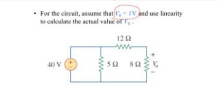Solved - For the circuit, assume that V0=1 V and use | Chegg.com