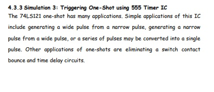 4.3.3 Simulation 3: Triggering One-Shot using 555 | Chegg.com