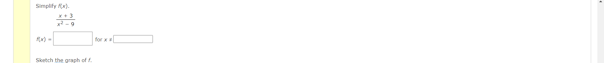 Solved Simplify f(x). x2−9x+3 | Chegg.com