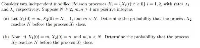 Consider two independent modified Poisson processes | Chegg.com