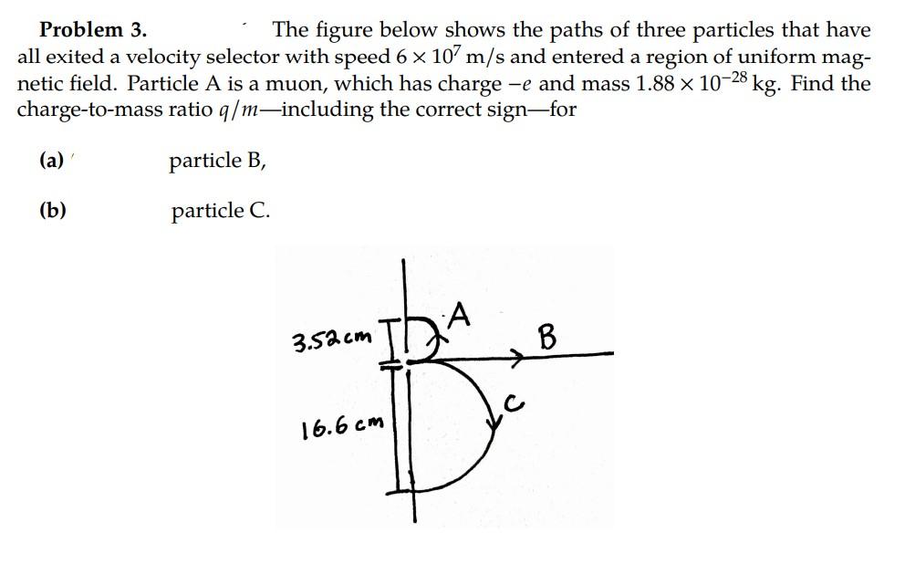 Solved Problem 3. The figure below shows the paths of three | Chegg.com