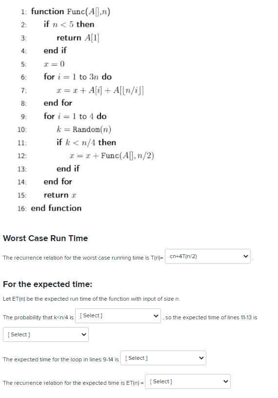 Solved 2: 1: function Func(Al,n) if n