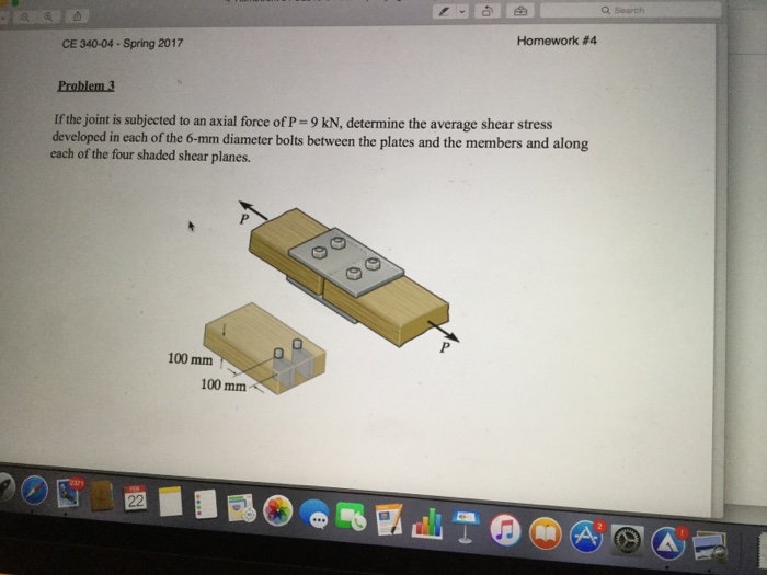 Solved If the joint is subjected to an axial force of P = 9 | Chegg.com