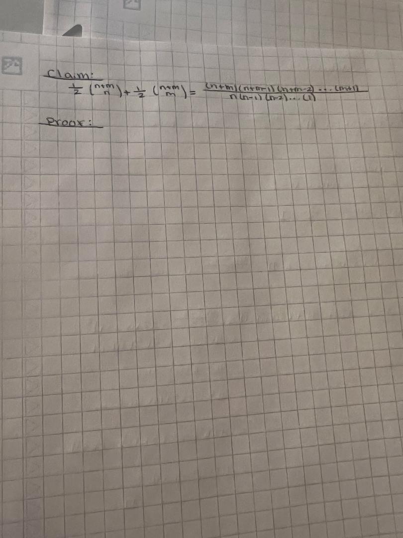 Solved 21(n+m)+21(n+m) Claim: | Chegg.com