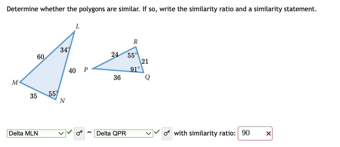 Solved Determine whether the polygons are similar. If so, | Chegg.com
