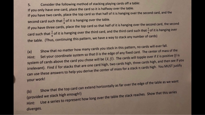 Solved 5. Consider the following method of tacking playing | Chegg.com