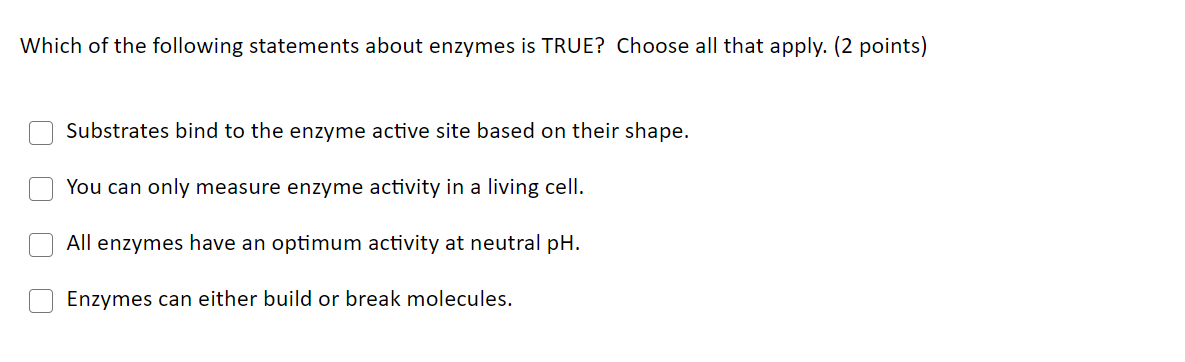 Solved Which of the following statements about enzymes is | Chegg.com