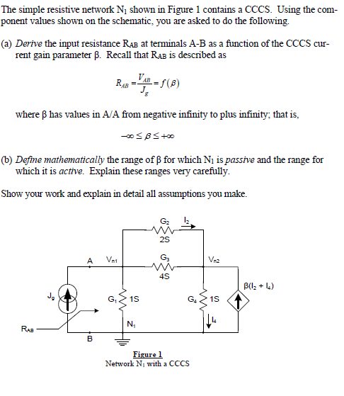 Solved The simple resistive network N, shown in Figure 1 | Chegg.com