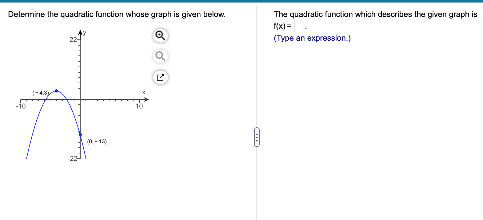 Solved Determine the quadratic function whose graph is given | Chegg.com
