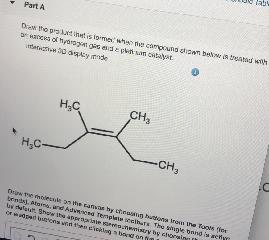 Solved Part A Table Draw The Product That Is Formed When The