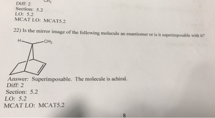 Solved How is the mirror image of the following molecule | Chegg.com