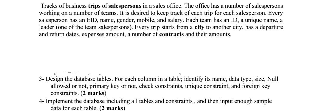 Solved Tracks of business trips of salespersons in a sales | Chegg.com